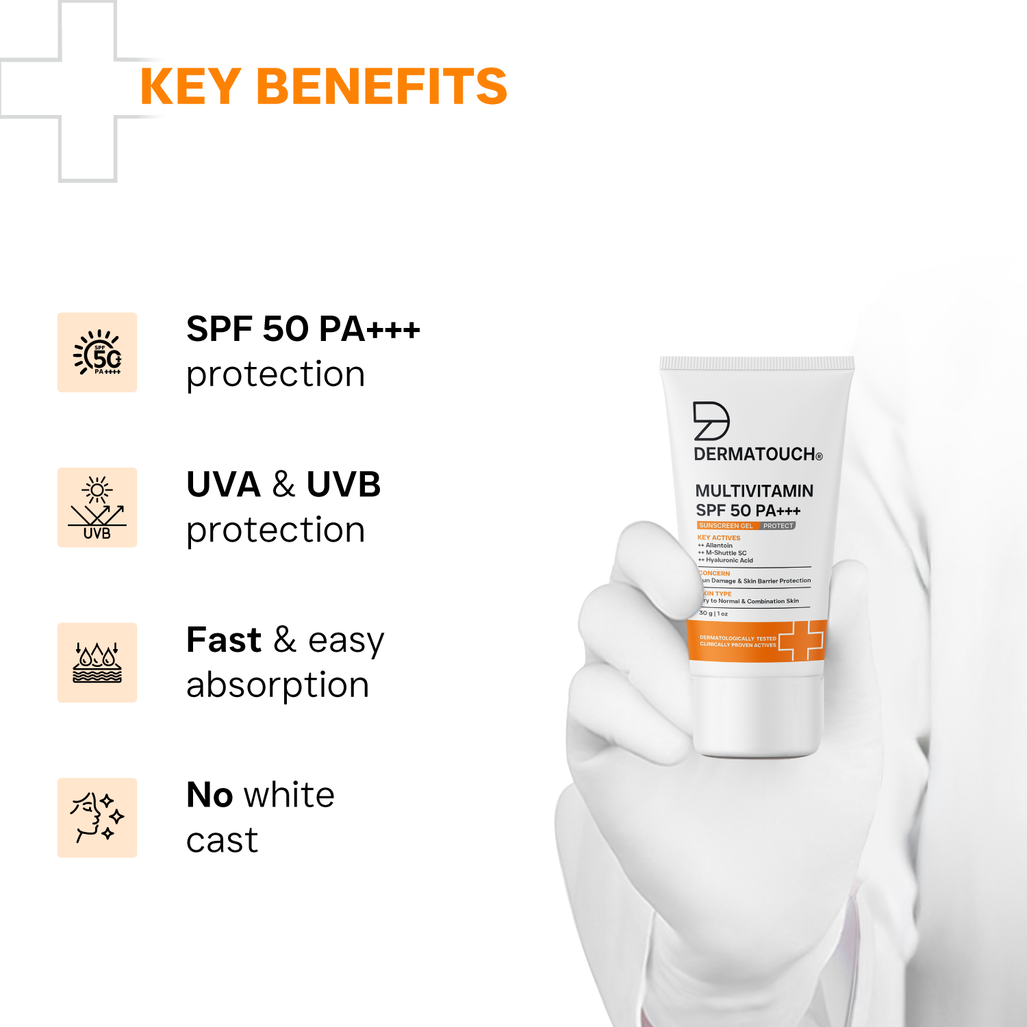 Multivitamin Sunscreen 50 PA+++ | Broad Spectrum UV Protection – DERMATOUCH