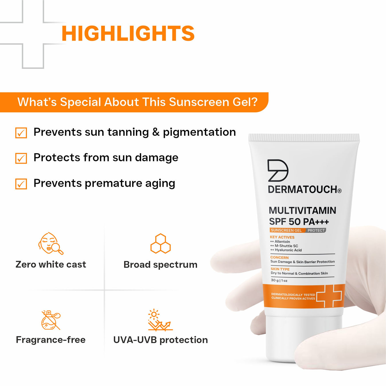 Multivitamin Sunscreen 50 PA+++ | Broad Spectrum UV Protection – DERMATOUCH